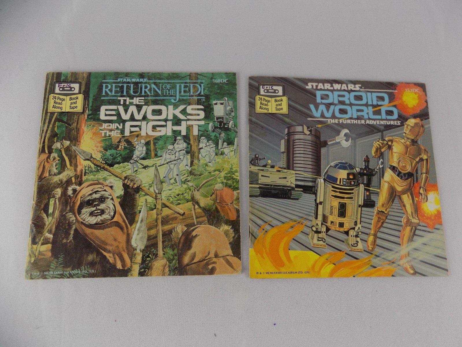 Lot of 2 Rare Star Wars Read Along Books Ewoks Droids 1983 | eBay