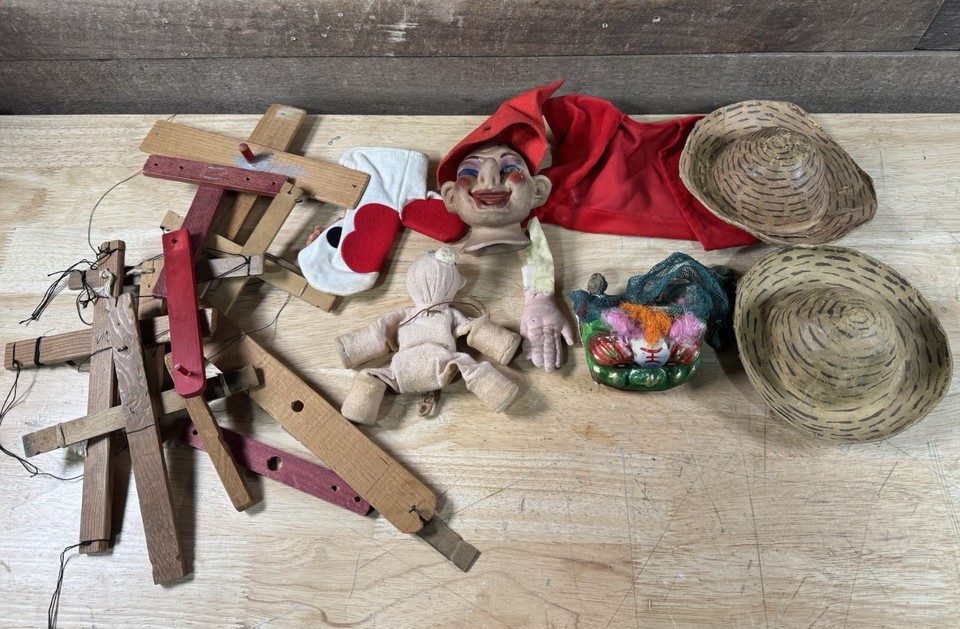 Vintage Estate Fresh Marionette Puppet Lot Of Parts Accessories | eBay