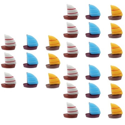 3 PCS Miniature Sailing Boat Small Model Marine Cake Topper Figurine ...