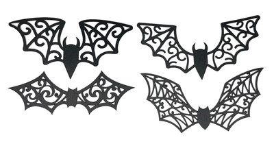 4 Fancy Bat Silhouette Die Cut Embellishment Scrapbook Halloween | eBay