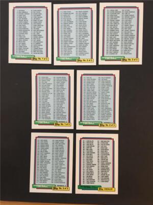 1992 Topps Football Checklist Set 7 Cards With High Numbers | eBay