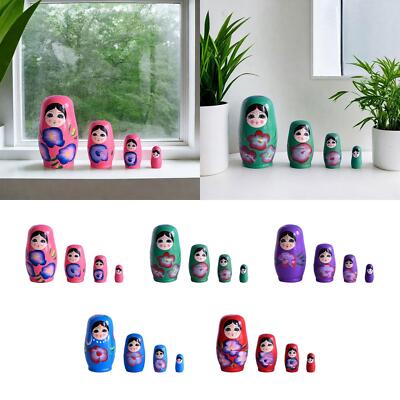 4x Matryoshka Dolls, Wooden Nesting Doll Toy Children Toys Handmade ...