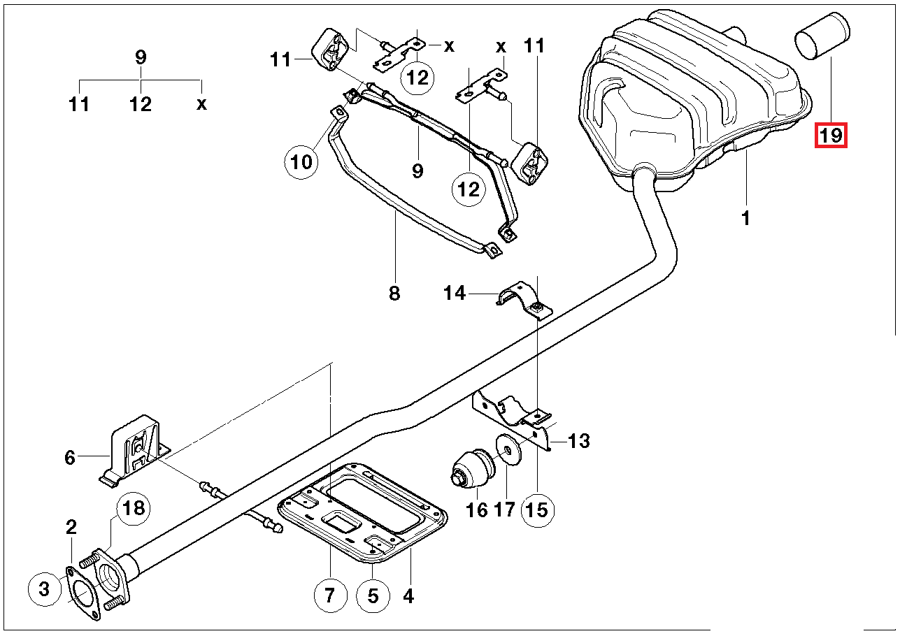 NEW GENUINE MINI COOPER R50 R52 REAR EXHAUST TAILPIPE TIP CHROME ...