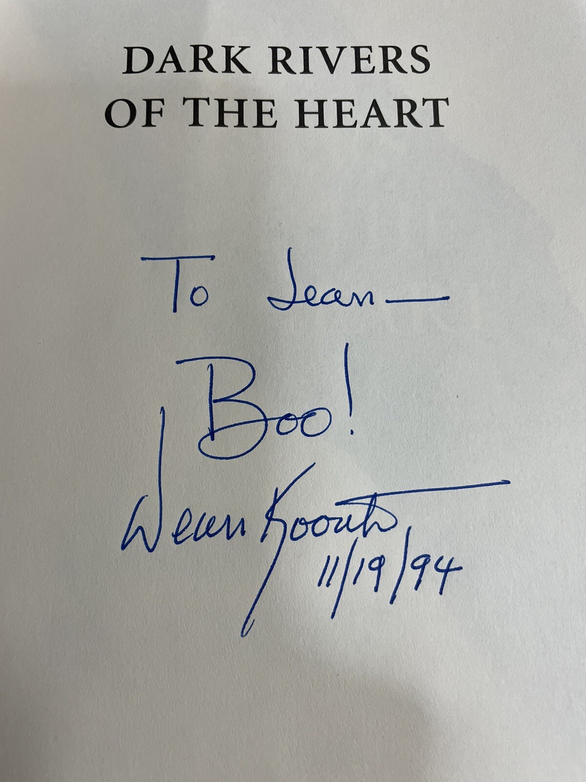Dean Koontz “Dark Rivers Of The Heart” 1st Ed. Hardcover- Signed “To ...