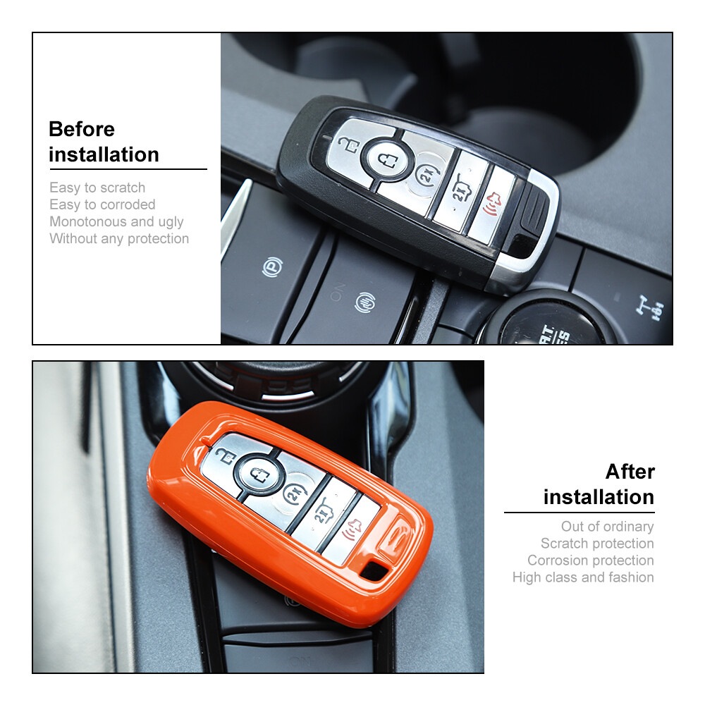 Orange Key Fob Cover Case Shell Protector For Ford F150 18+ /Bronco ...