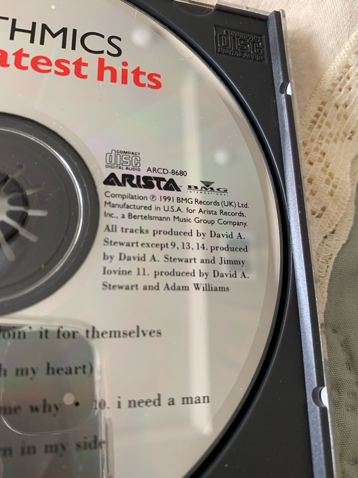 Eurythmics CD By Arista Records 1991 Featuring “Sweet Dreams’ - Rare ...