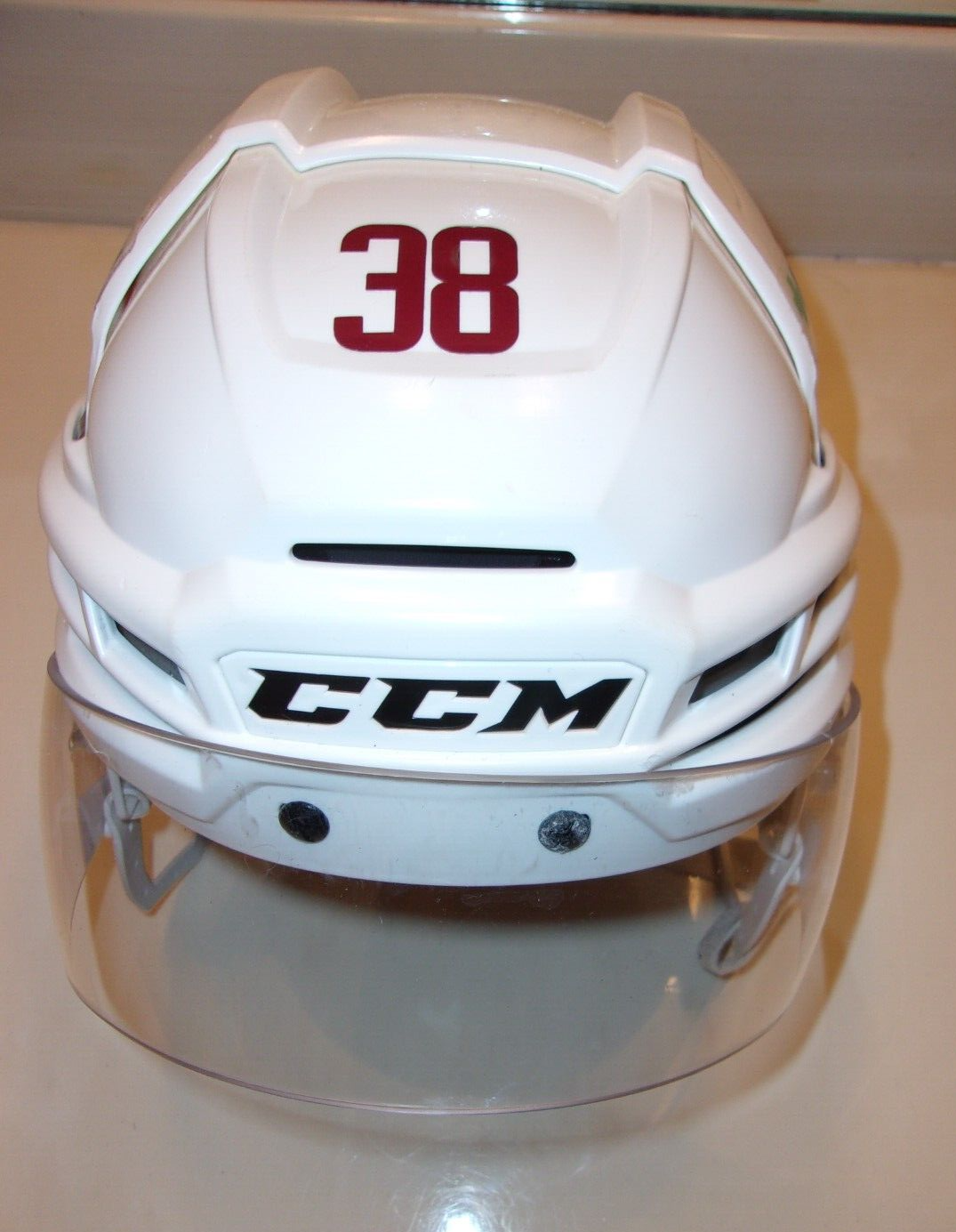 ARIZONA COYOTES Liam O'Brien game-worn #38 helmet 2022 with Matt Shott ...