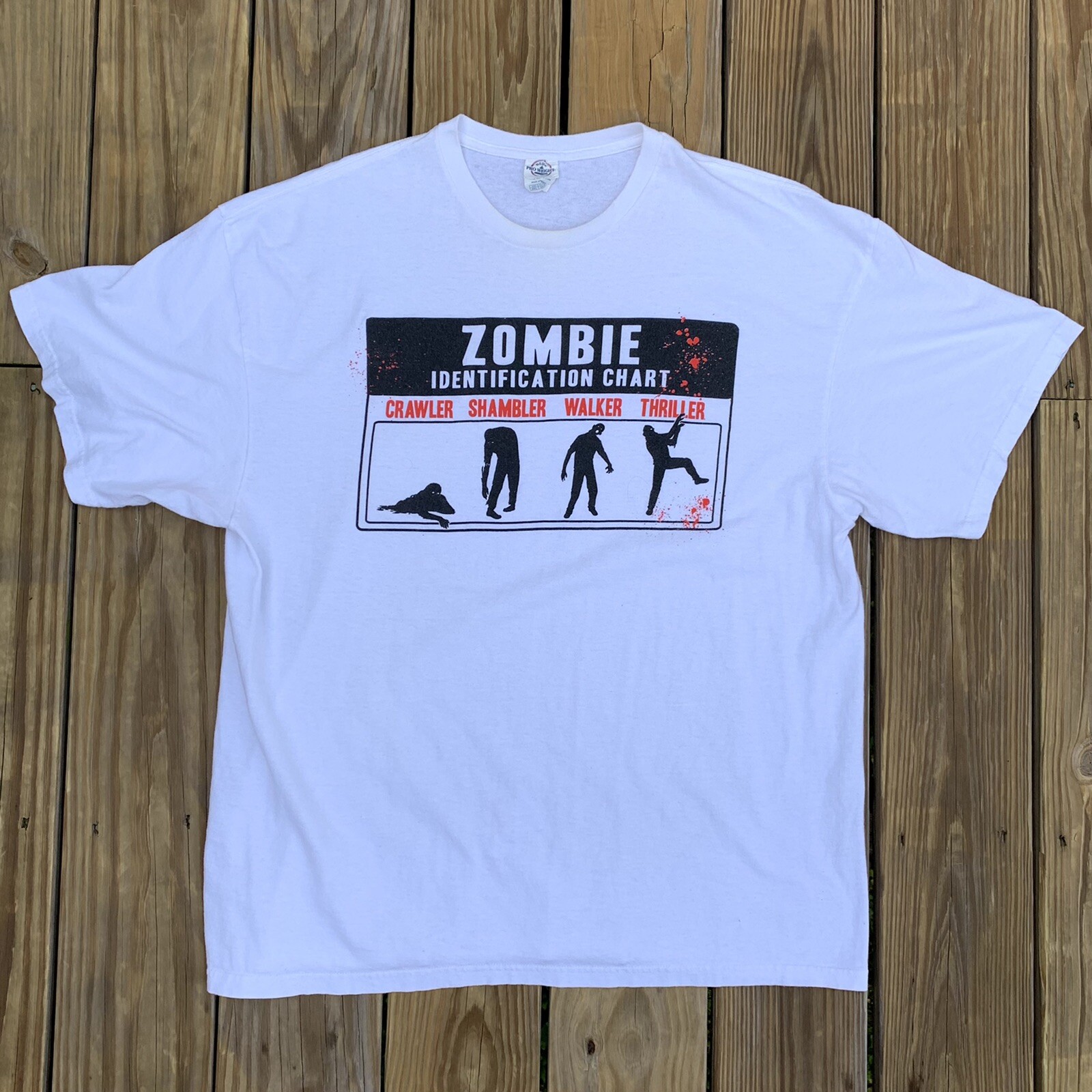 Zombie Identification Chart T Shirt Crawler Shambler … - Gem