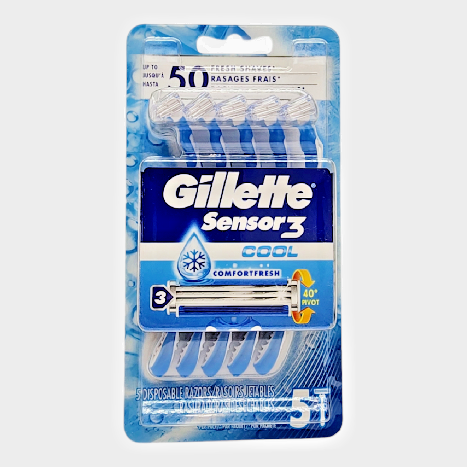 Gillette Sensor3 Cool Men's Disposable Razors 5 Count 2pk-Free Shipping ...