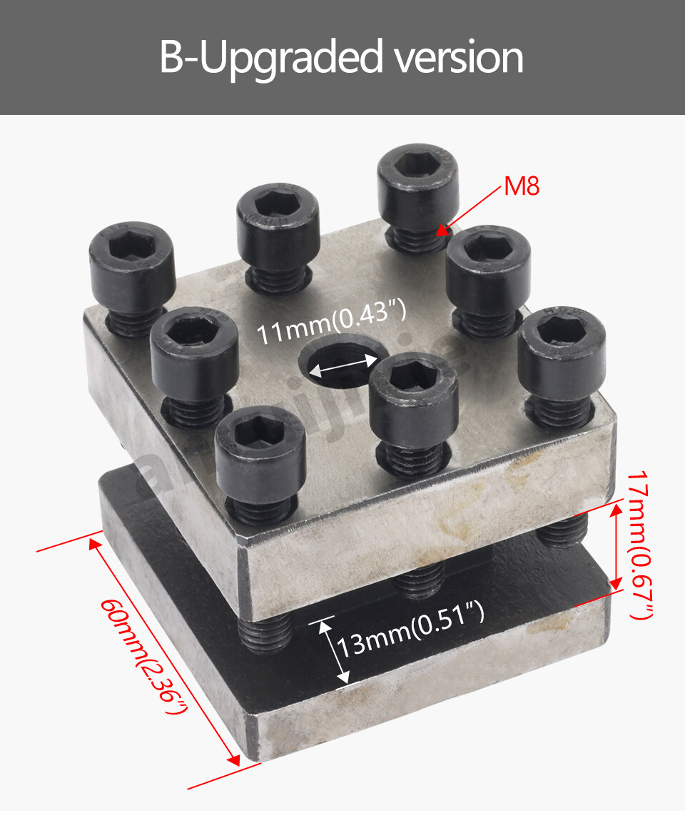 Lathe Four-position tool post 60mm/Tool Holder/Square Tool Post Rest ...
