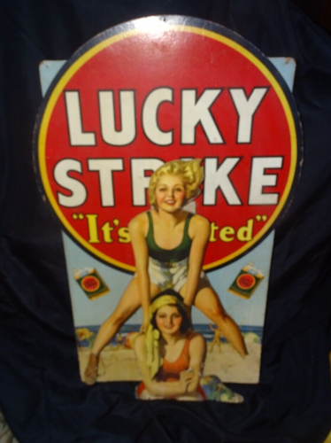 Vintage Lucky Strike Cigarette cardboard dimensional sign 1930's Super ...