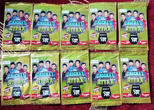CRICKET ATTAX Topps TCG 2016 Flowpack X 10 packs ( 50 CARDS ) READ ...