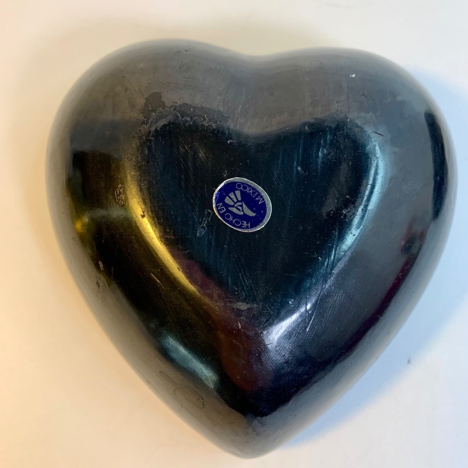 Vintage BARRO NEGRO Black Oaxacan Mexican Hand Made Pottery HEART ...