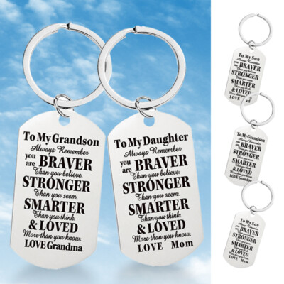 To My GrandSon Daughter Son Nephew Keychain Inspirational Key Ring ...