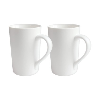 2 Pack 12 OZ Ceramic Coffee Cup Simple Pure White Ceramic Cup Plain ...