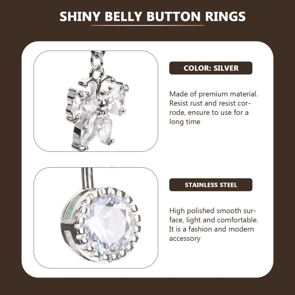 4Pcs Belly Rings Women Belly Button Rings Belly Piercing Jewelry Belly ...