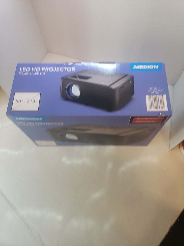 MEDION LED HD PROJECTOR 1280 x 720p 155 ANSI LUMENS BUILT IN SPEAKER 45 ...