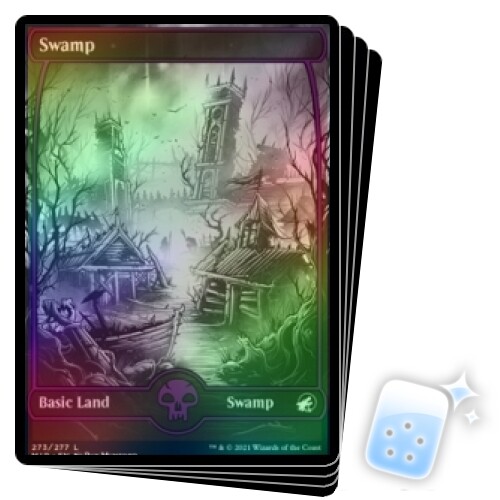 FOIL SWAMP (273) (FULL ART) X4 Innistrad: Midnight Hunt MID Magic MTG ...