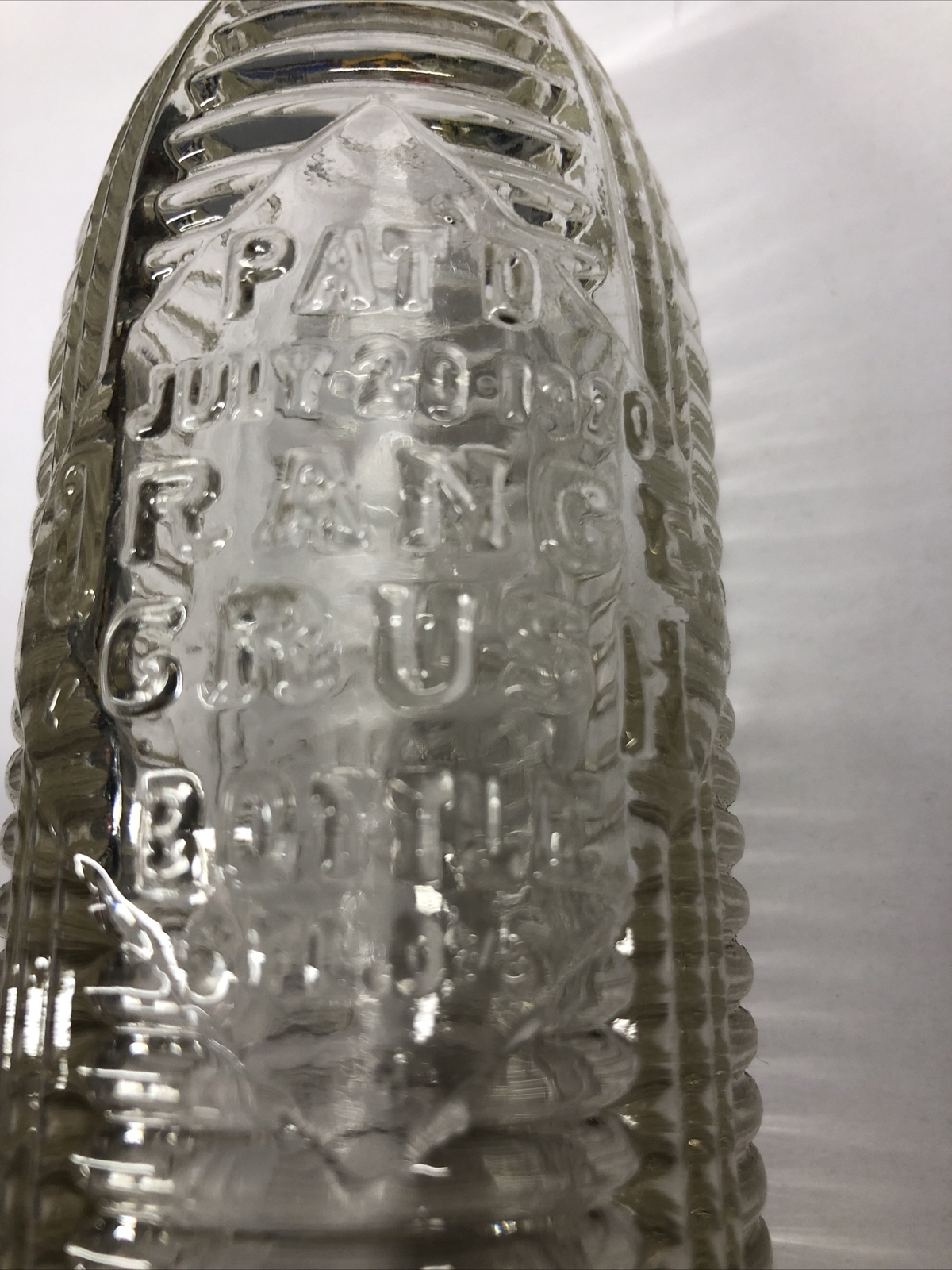 Orange Crush Co Ribbed Glass Soda Bottle Pat'd July 20 1920 COCHECO NH ...