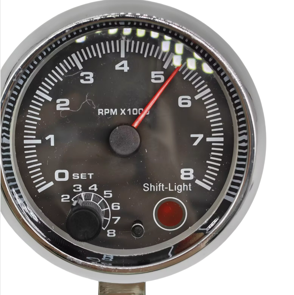 Adjustable Car Tachometer Gauge Meter Red LED Shift Backlight 0-8000 ...