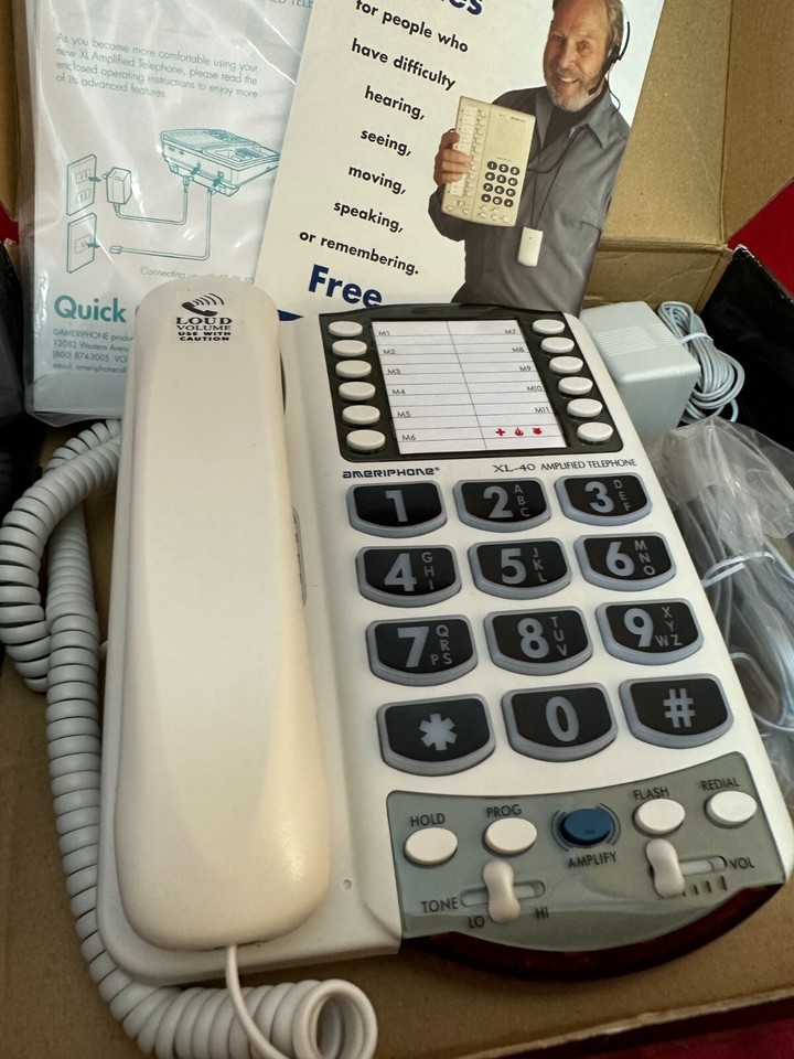 AMERIPHONE Dialogue XL-40 Xtra Loud & Clear Amplified Telephone | eBay