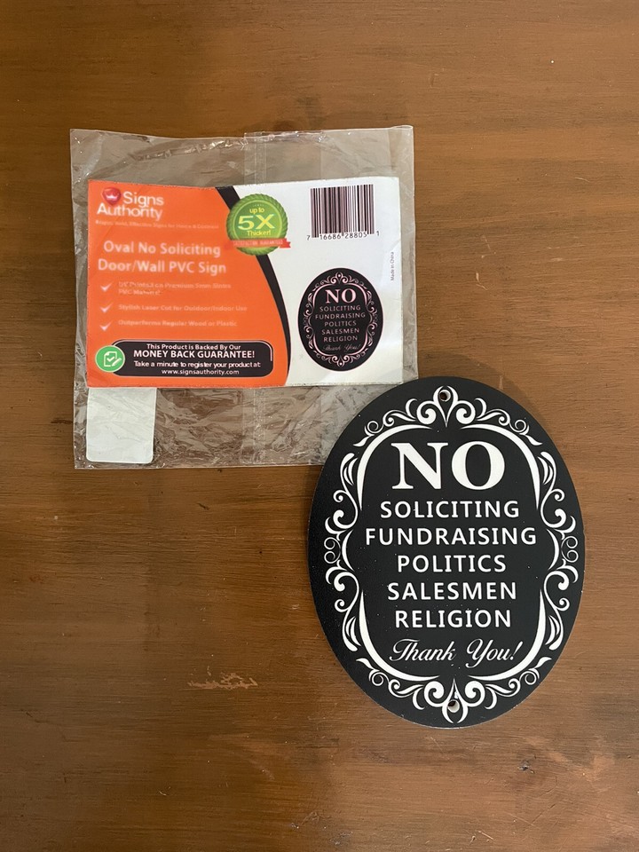 NO SOLITICING DOOR PLAQUE/SIGN FOR HOME OR OFFICE, FUNNY | eBay