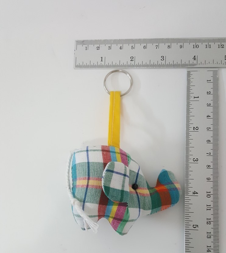 Fabric Keyring Mini Doll Gift Elephant Pattern Scotch Hand sewing charm ...