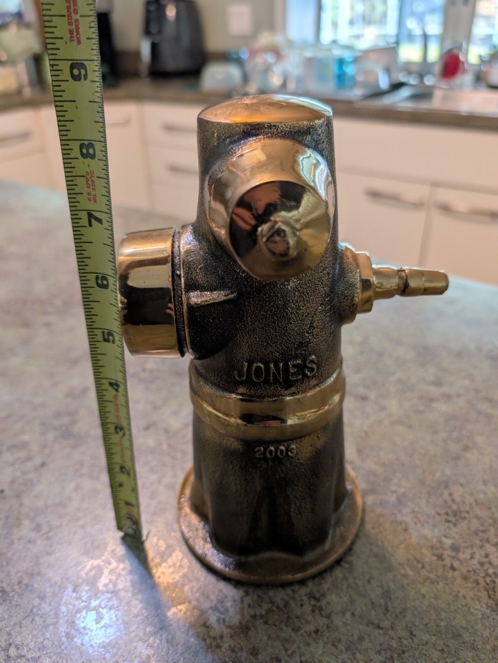 RARE Vintage JONES Gold Metal Brass ? Salesman Sample Fire Hydrant 8.5 ...