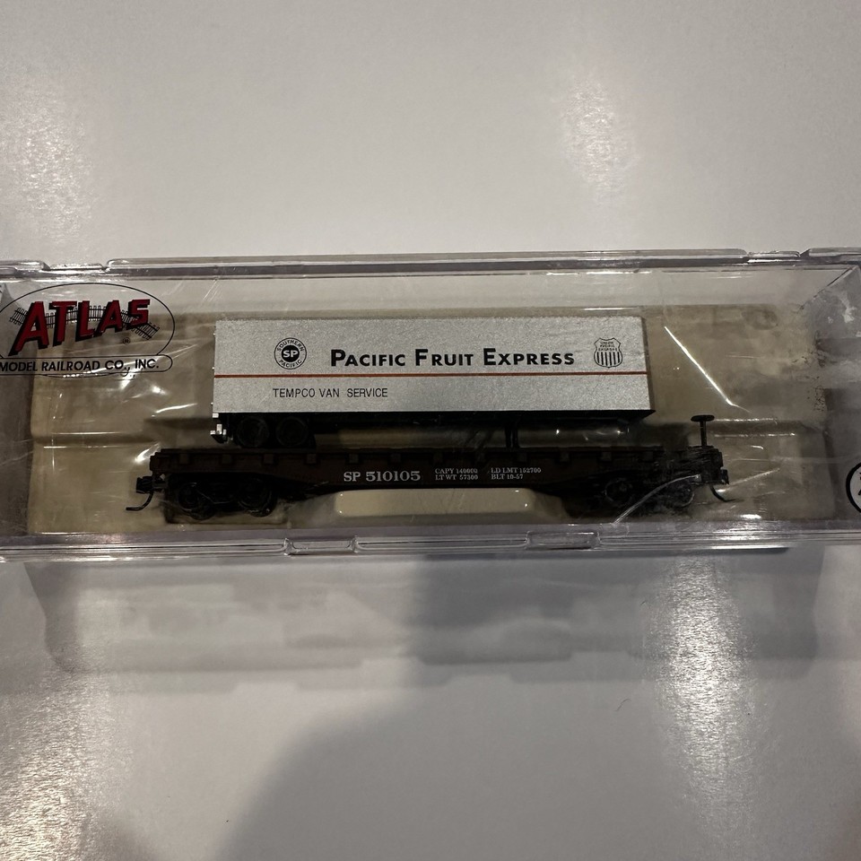 N SCALE ATLAS SOUTHERN PACIFIC FRUIT EXPRESS TRAILER ON FLAT CAR ...