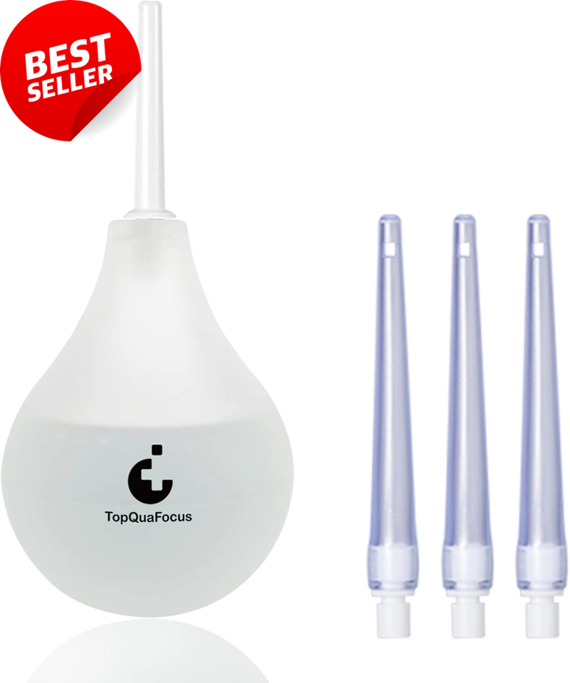 8oz Enema Kit, Silicone Bulb & 4 Tips, Anal & Vaginal Douche for Men ...