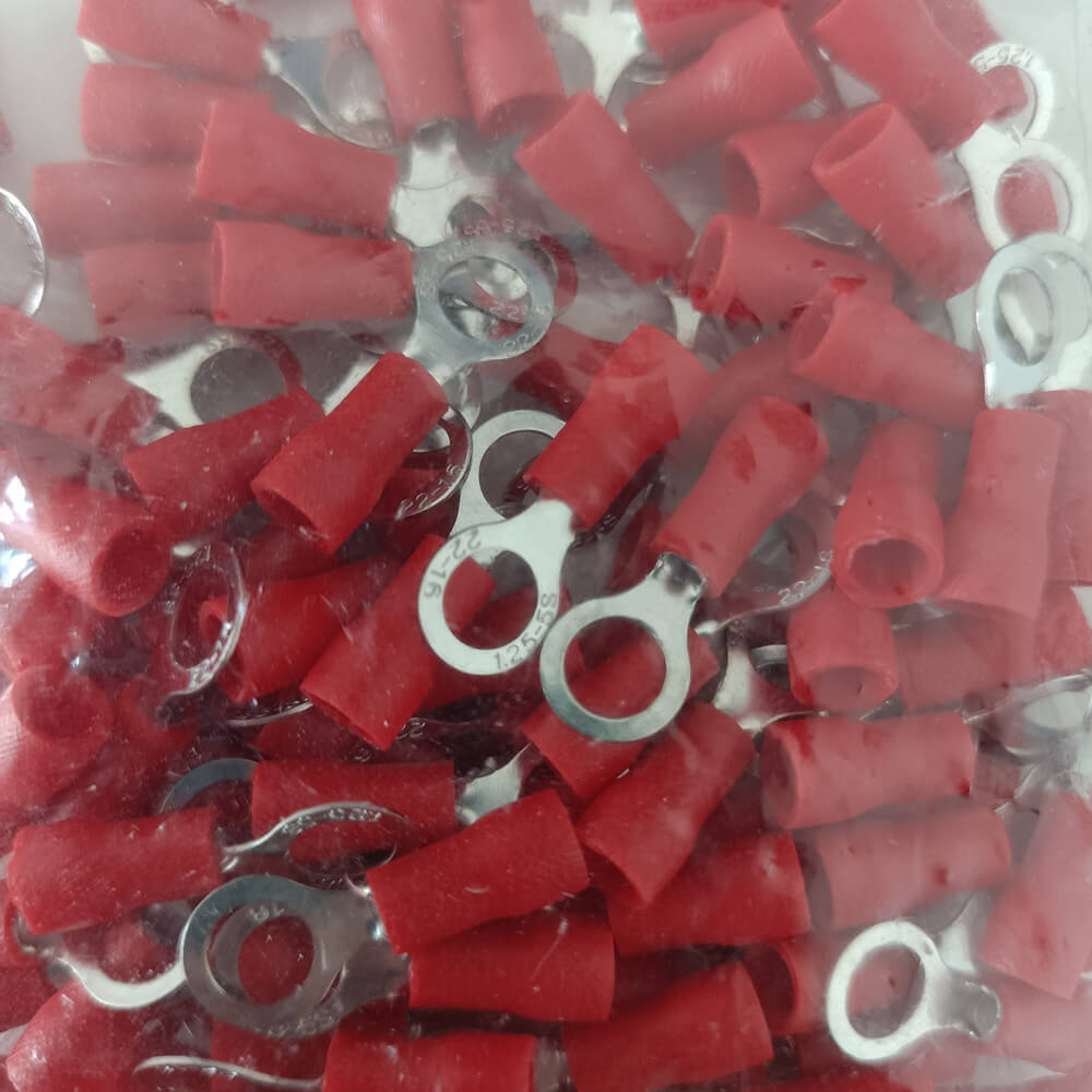 Red 22-16 Gauge Car Ground Wire Ring Terminals Lug Vinyl Connectors ...