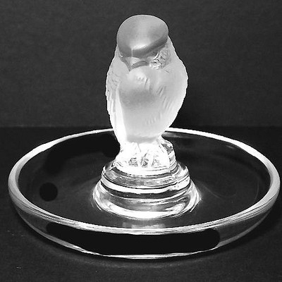 OWL PIN TRAY Lalique Crystal NEW NEVER USED 2.75" tall Made in France ...