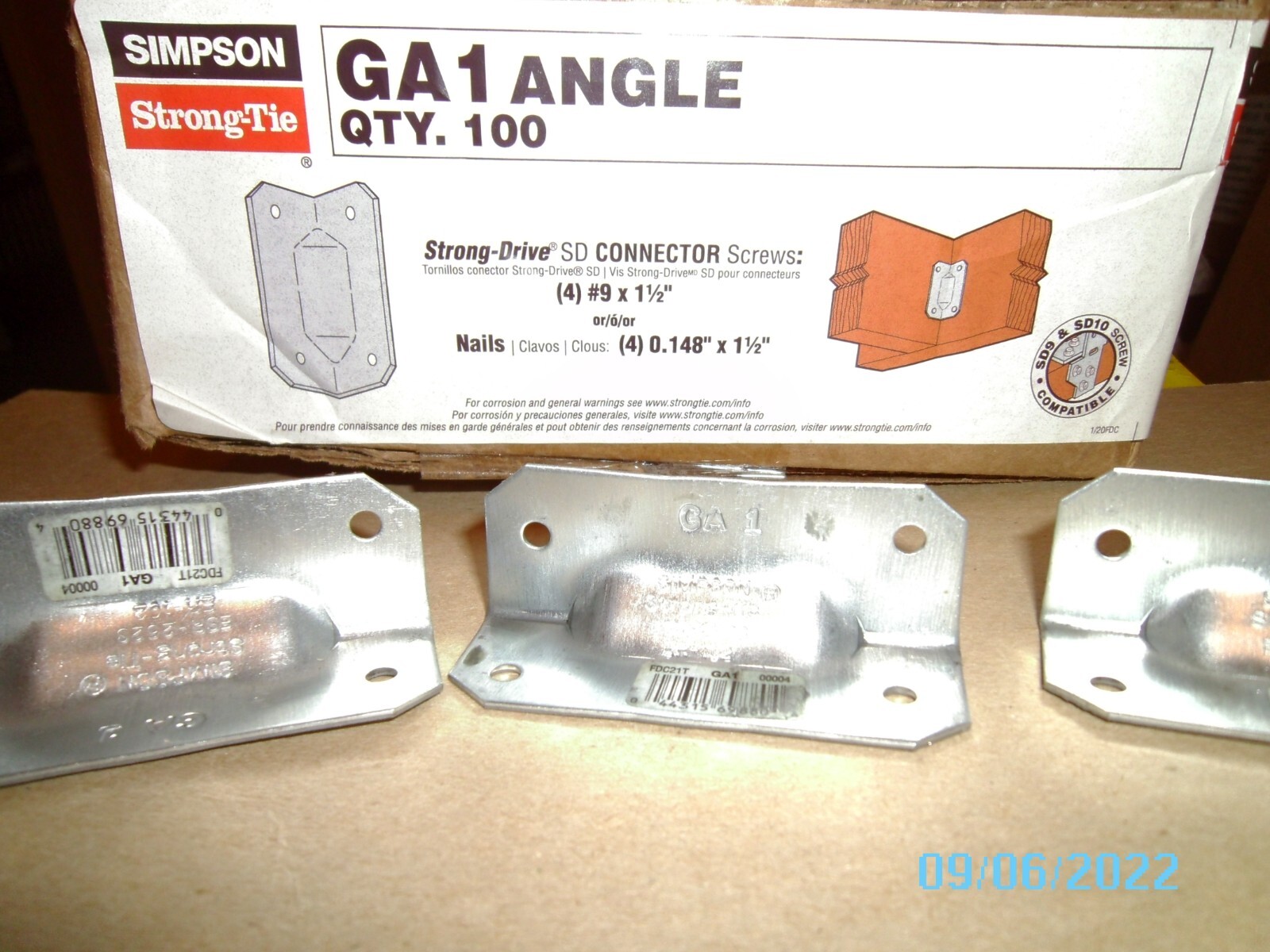 (20) Simpson Strong Tie GA1 2-3/4" x 1" Gusset Angle Lumber Ties | eBay