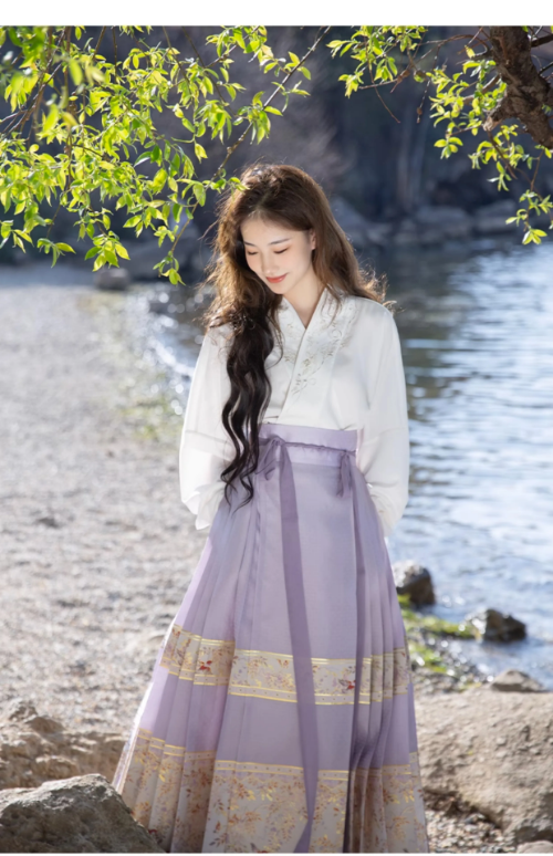 Retro Chinese Improved Ancient Hanfu Style Ma Mian Skirt Loose Shirt ...