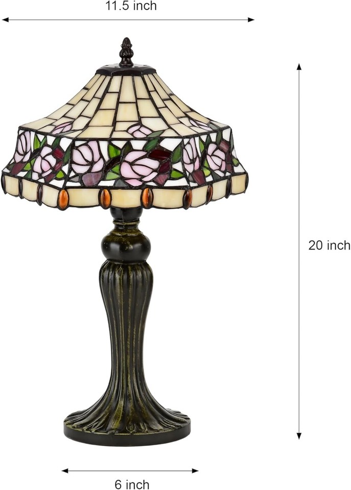 TIFFANY HANDCRAFTED GLASS TABLE LAMP SIZE 12'' INCH WIDE (Ideal ...