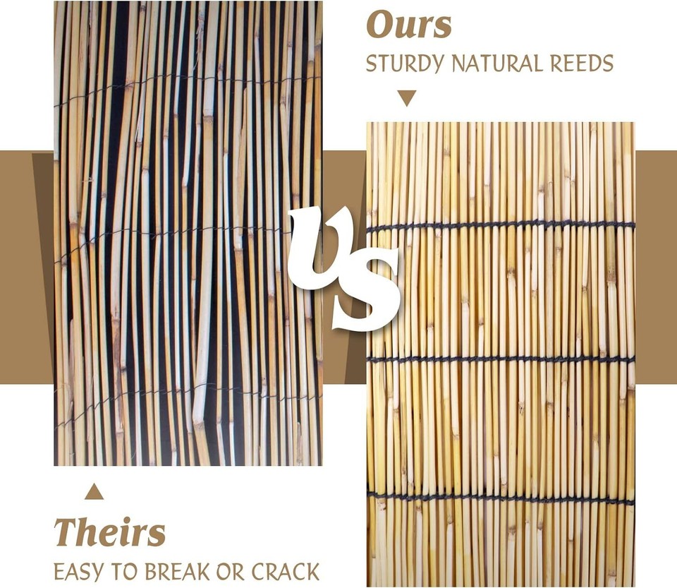 Natural Reed Fence Natural Bamboo Garden Peeled Reed Fence Privacy ...