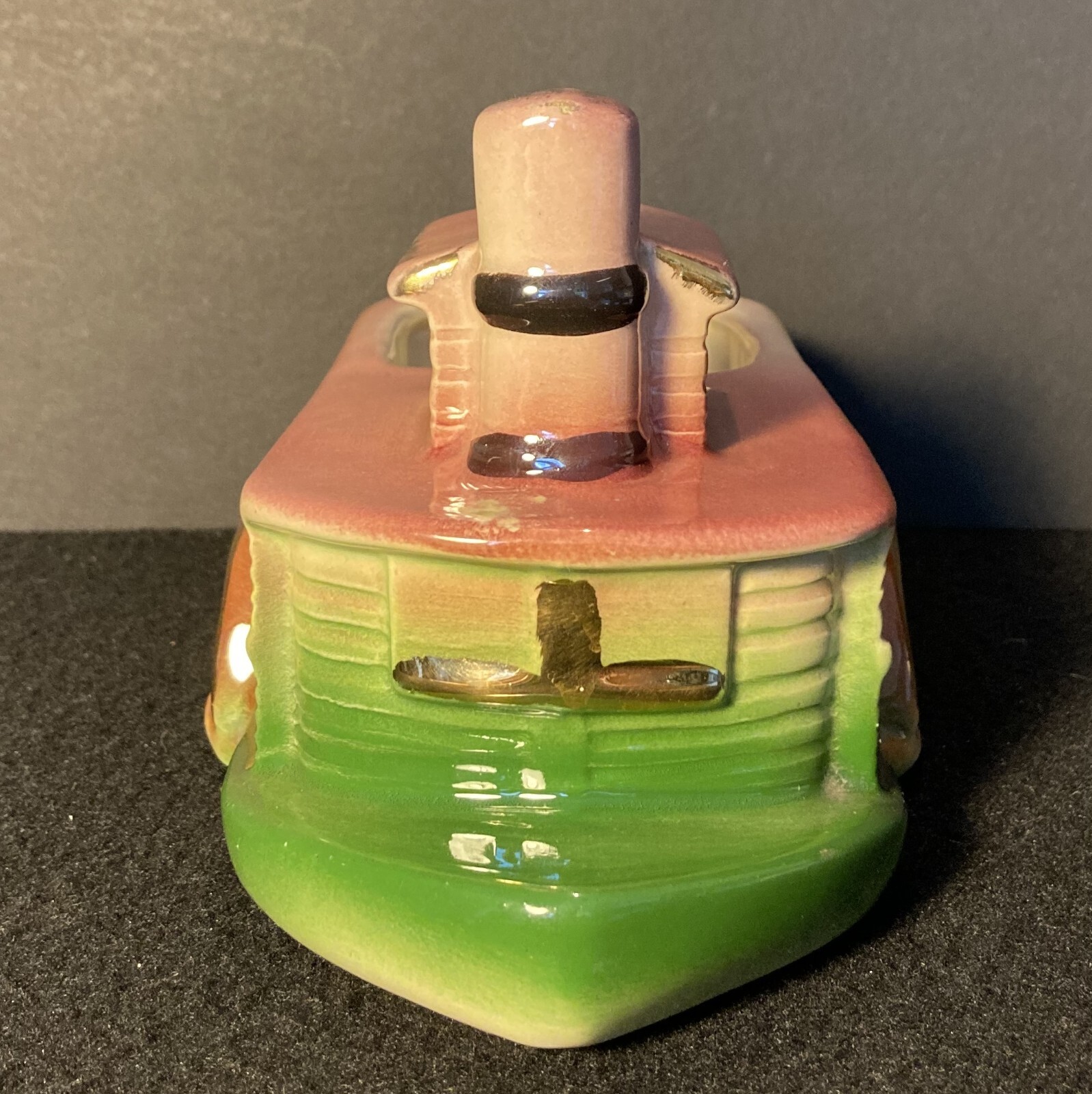 Vtg American Bisque Multicolor Steamboat Planter Glazed Ceramic ...