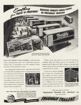 1945 Fruehauf Trailer: Thrifty Drug Stores Vintage Print Ad | eBay