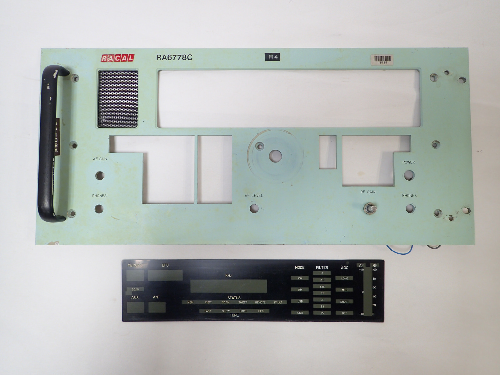 RACAL RA6778C HF RADIO RECEIVER FRONT PLATE AND DISPLAY LENS PARTS FOR ...