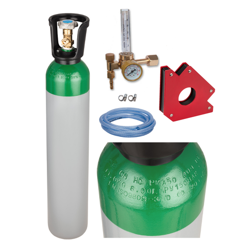 Argon 8L 150B Full Gas Bottle Cylinder Tig Weld Regulator Flow Meter ...