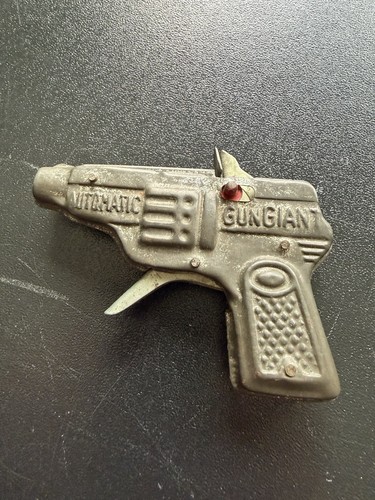 Cap Gun Vtg Pressed Steel GIANT automatic roll cap toy gun MINI made in ...