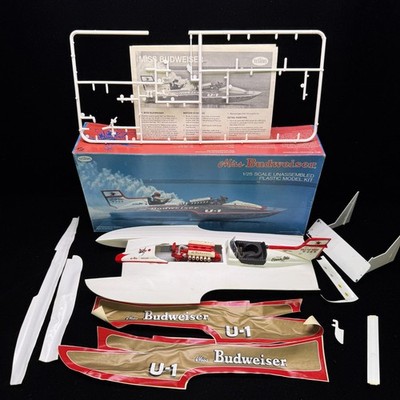 Testors No. 124 Miss Budweiser Hydroplane Boat 1/25 Scale Plastic Model ...