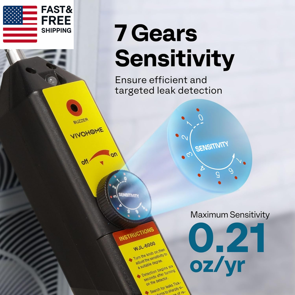 HVAC Refrigerant Freon Leak Detector with LED Light, AC Sniffer Leak ...