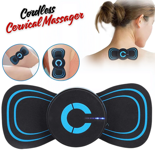 Portable EMS Neck Massager Mini Electric Cervical Back Pain Relief ...