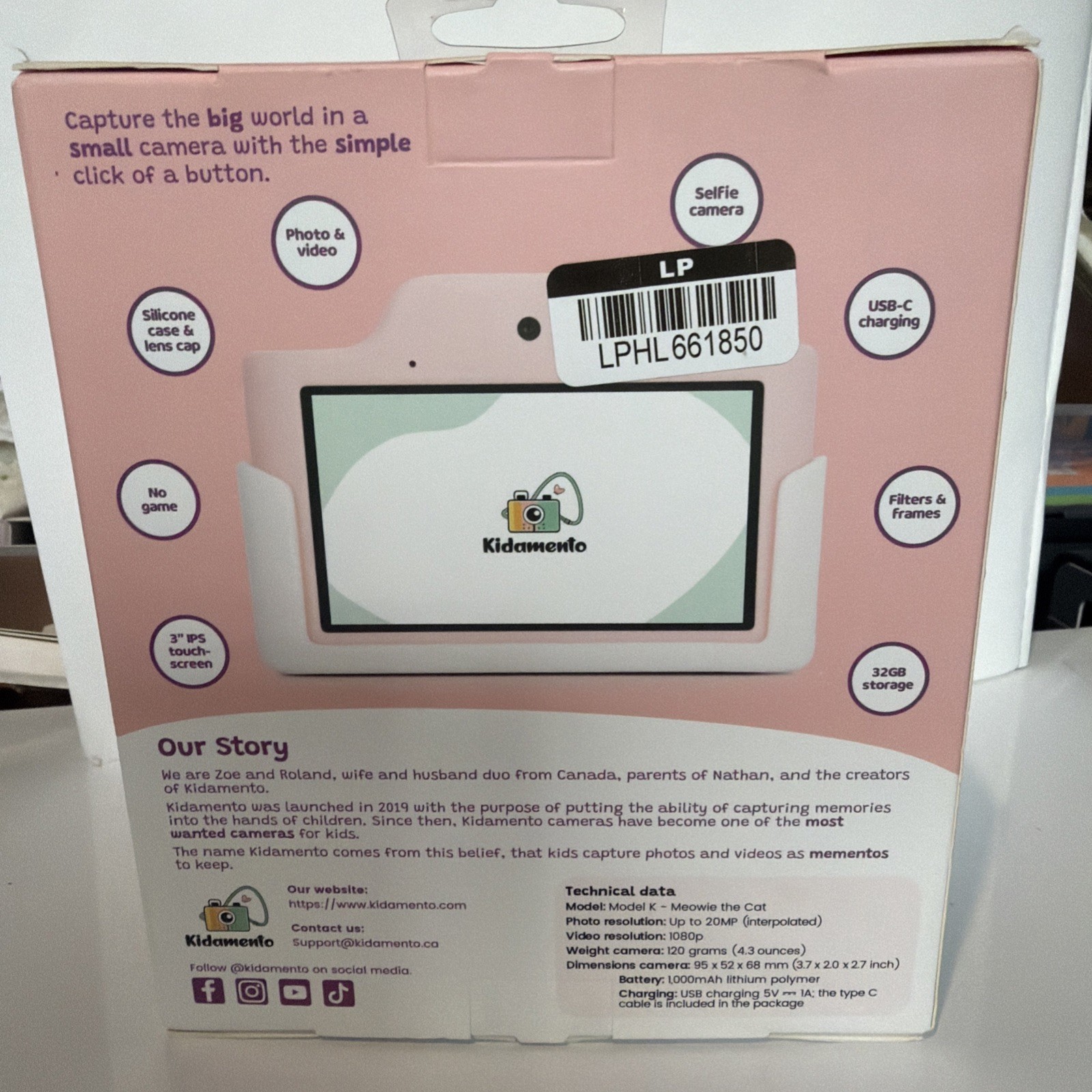 Kidamento Kids Digital Camera/32GB Memory Card | Model K Meowi The Cat ...