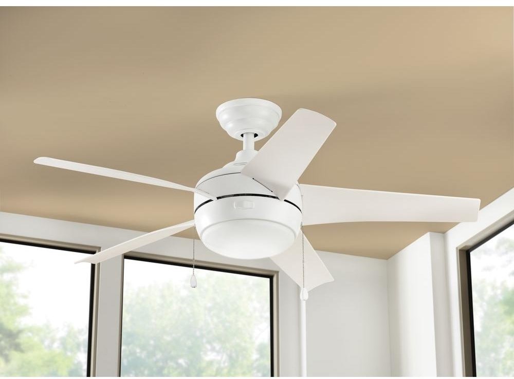 Windward 44 In Led Indoor Brushed Nickel Ceiling Fan With Light Kit ...
