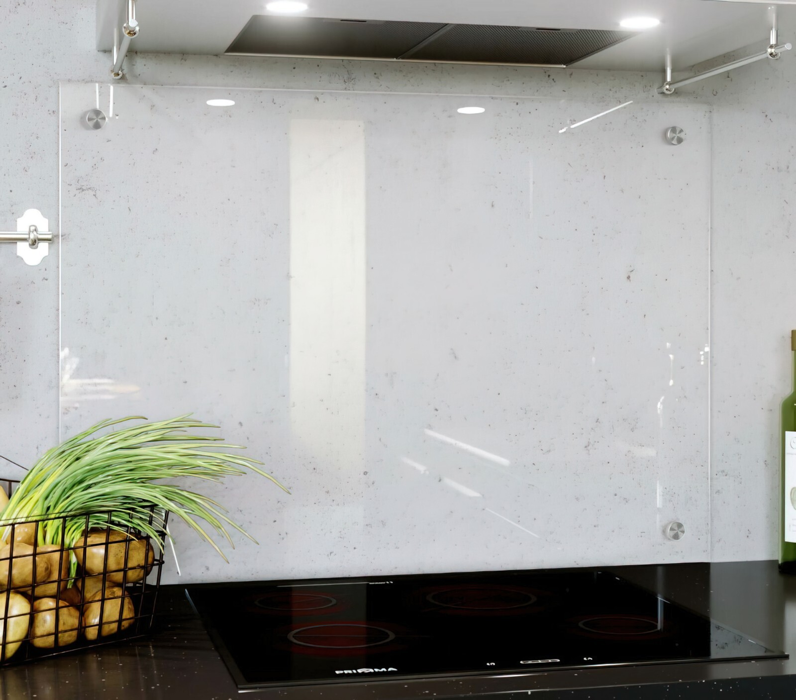 Glass Splashback Kitchen Tile Cooker Sketch Wild Wolf ANY SIZE HOLES ...