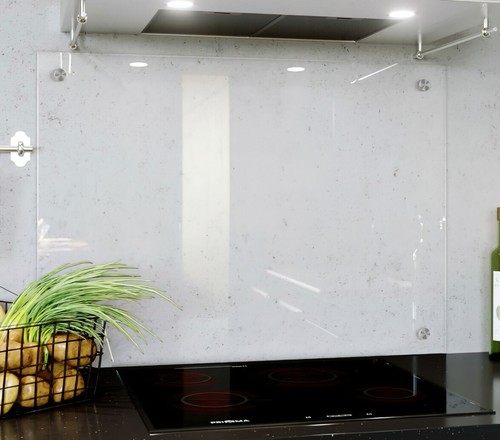 Glass Splashback Kitchen Tile Cooker Sketch Wild Wolf ANY SIZE HOLES ...