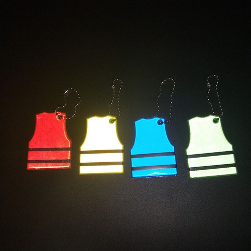 Reflective Safety Keychain Vest Pendant School Bag PVC Reflector ...