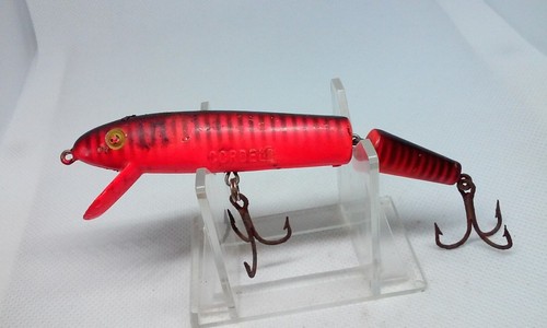 Vtg Cotton Cordell Jointed Red Fin G Red/Black Stripes 4" Jerkbait ...